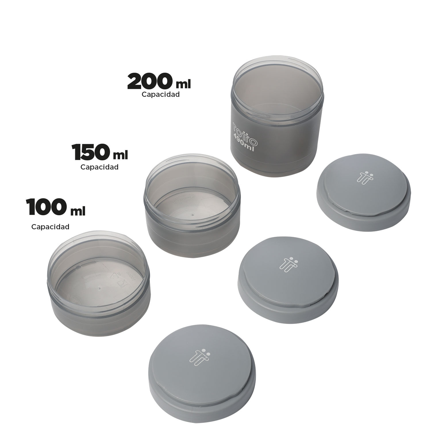 Portacomidas para almuerzo Snacks Gris